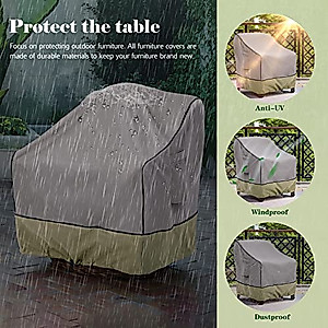 BRIVIC Patio Furniture Covers Waterproof for Chair, Outdoor Lawn Chair Covers Fits up to 32W x 37W x 36H inches(2Pack), Grey
