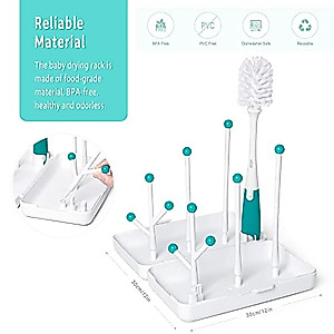 Termichy Travel Baby Bottle Drying Rack with Bottle Brush, Compact Size with Large Capacity for Working Mom, Visit Families, Friends or Camping with Baby