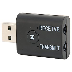 Garsentx Bluetooth 5.0 USB Dongle Adapter for PC, 2 in 1 USB Bluetooth Transmitter Receiver Adapter Wireless Transfer, Dual Output USB/AUX, for Computer TV Speaker Headset