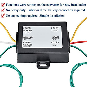 Oyviny 2-to-3-Wire Splice-in Trailer Tail Light Converter Electrical System Turn Signal Brake Wire Harness Adapter Color Coded for Trailer RV Dinghy Towing Pickup Trucks Vans