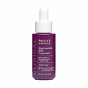 Paula's Choice CLINICAL 20% Niacinamide Vitamin B3 Concentrated Serum, Anti-Aging Treatment for Discoloration and Minimizing Large Pores, Fragrance-Free & Paraben-Free, 0.67 Ounce Dropper Bottle