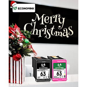 Economink Remanufactured Ink Cartridge Replacement for HP Ink 63 Compatible with OfficeJet 3830 5255 5258 4650 4652 4655 Envy 4520 4512 4513 4516 DeskJet 1112 2130 3630 3632 3634 2130 2132 Printer