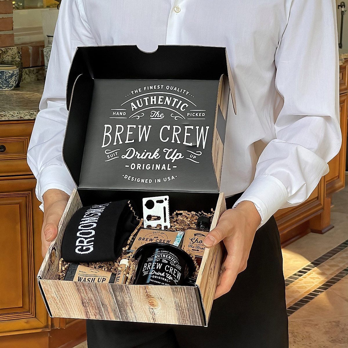 Brew Crew Groomsman Gift Box Kit - Groomsmen Proposal Gift Set Perfect for Bachelor Party or As a Thank You at The Wedding