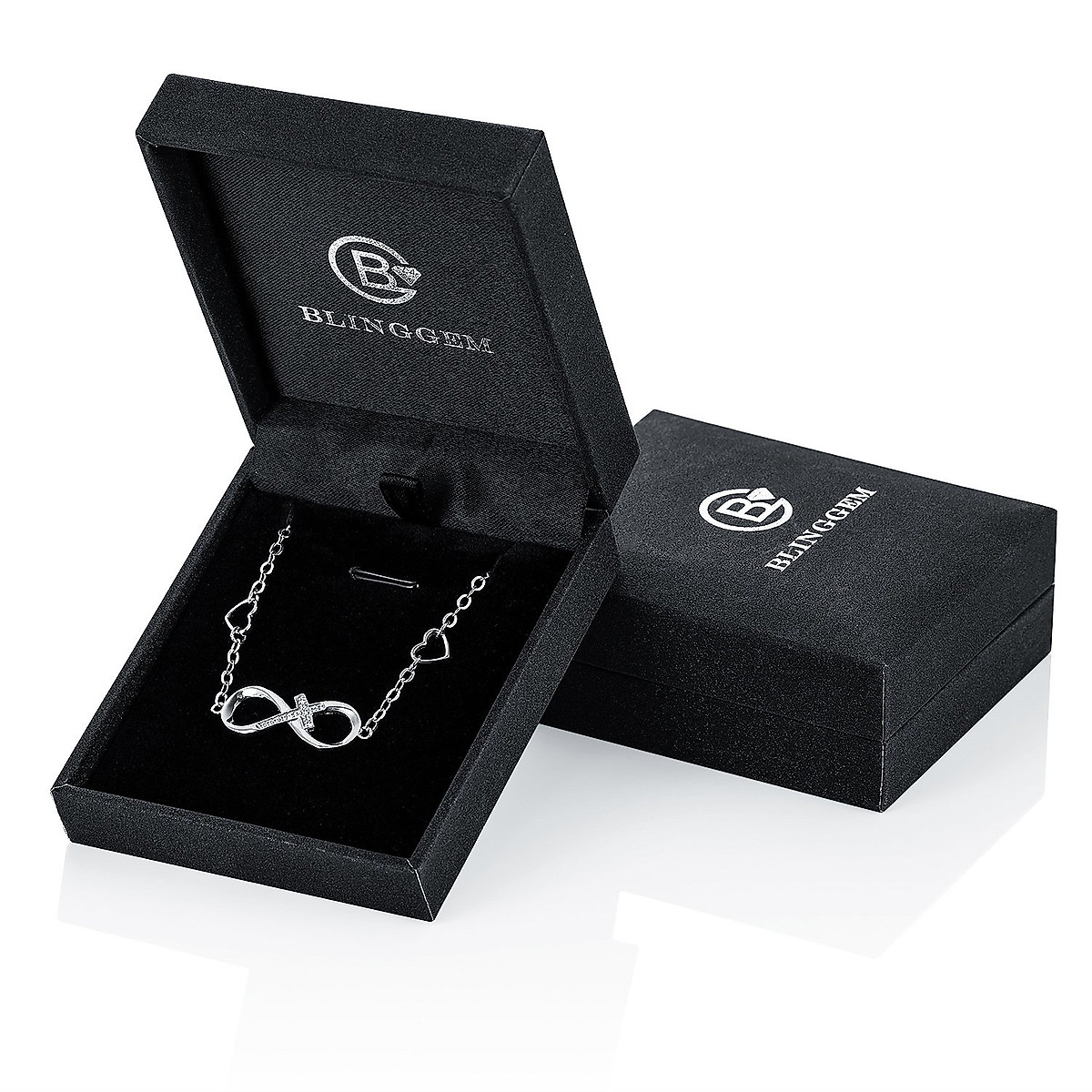 BlingGem Bracelet for Women Infinity Cross 925 Sterling Silver Cubic Zirconia Religious Cross Infinity Love Charm Bracelet Birthday Jewelry Gifts for Women Wife