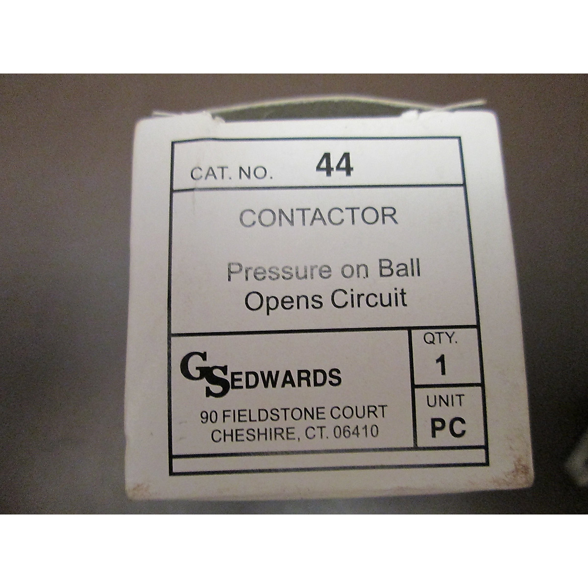 Edwards Signaling & Security Systems 44 Switch, Pushbutton; Rolling Ball Contactor; Push to Open; 12V@2A AC/DC