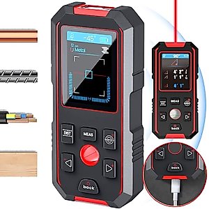 NOYAFA NF-518S Wall Scanner Stud Sensor 3IN1 Stud Detector Beam Detector Laser Rangefinder Digital Level Meter Tape Measure for Metal, Wood, Joists, AC Cord Rechargeable, Voice Annunciation