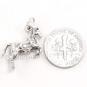 Sterling silver HORSE charm Appaloosa pendant Western Riding 3D .925 925