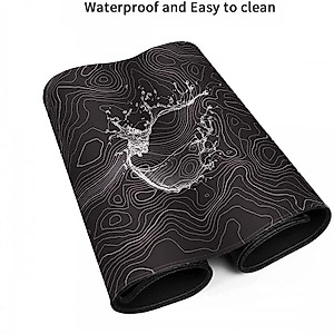 AQQA Large Mouse Pad Mat (35x17 in) Extended XXXL Gaming Mouse Pad with Non-Slip Rubber Base,Background Topographic Map Lines Contour Geographic for Gaming Office Laptop Computer Men Women