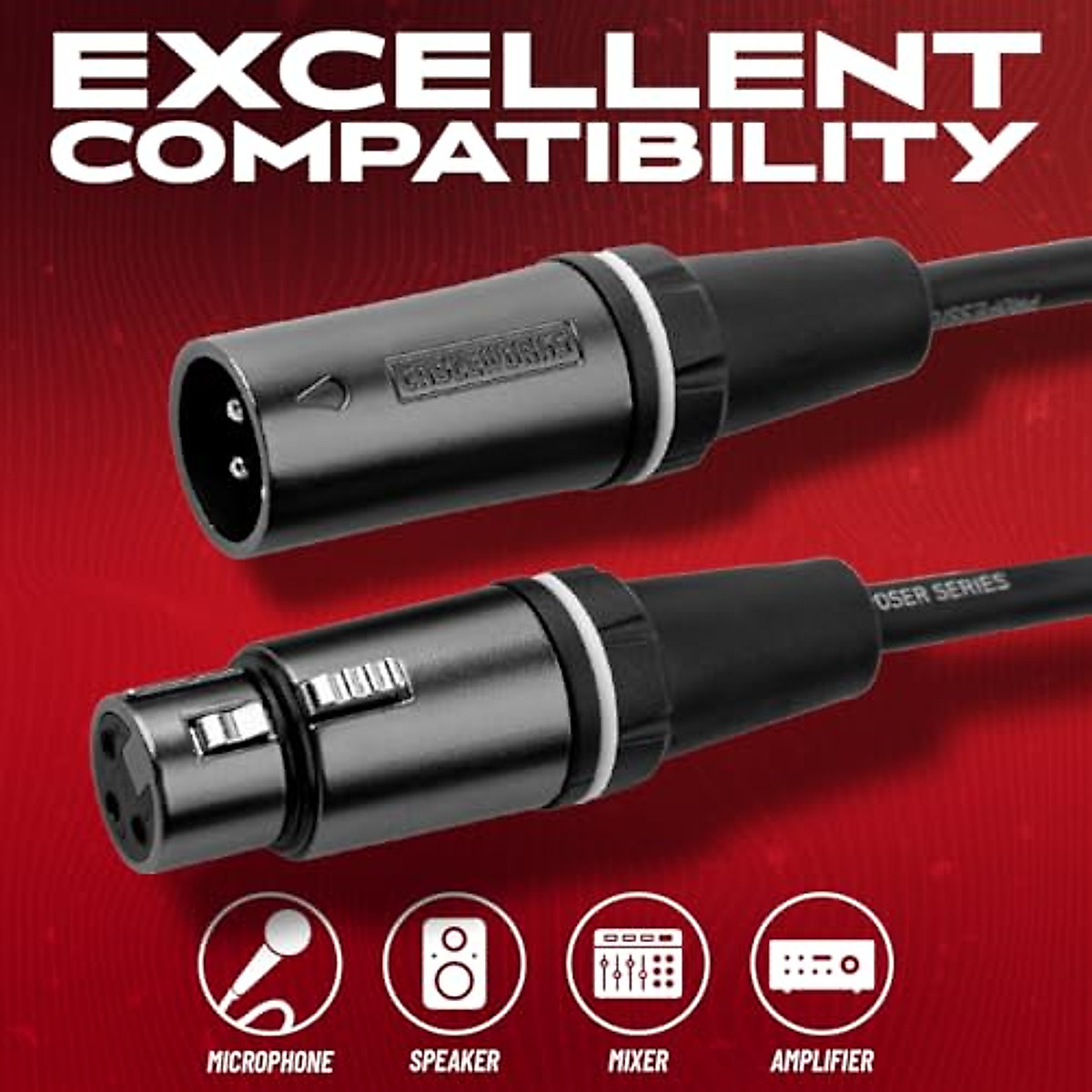 Cableworks By Gator Cases Composer Series Deluxe 100 Foot XLR Microphone Cable, (GCWC-XLR-100)