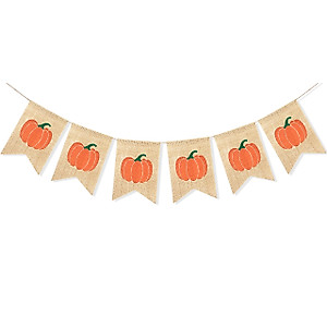 Uniwish Pumpkin Banner Happy Fall Y’all Garland Thanksgiving Day Decorations Birthday Baby Shower Home Décor Rustic Harvest Bunting