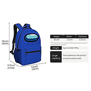 Game Backpack Apply To Laptop Bag Travel Backpack 16 Inch Lightweight Durable Bookbag for School Office Picnic Blue