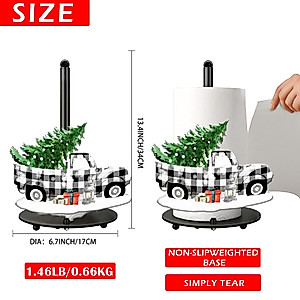 Christmas Paper Towel Holders, Christmas Decorations Indoor, Metal Paper Towel Holder Countertop for Farmhouse Kitchen Decor (6.7x6.7x13.4 Inch), Paper Towel Holder Stand
