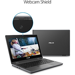 Asus BR1100 Laptop 11.6" HD Anti-Glare Touchscreen Display Intel Celeron N4500 4GB RAM 128GB Storage Dual Cam Windows 10 Pro Dark Grey Stylus Included