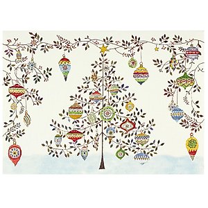 Watercolor Ornament Tree Deluxe Boxed Holiday Cards (Christmas Cards, Greeting Cards)