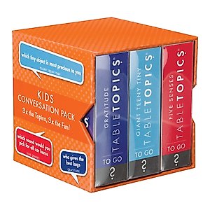 TableTopics Kids Conversation Pack - 120 Conversation Cards for Family Play Together, Engage and Connect with Kids, Boxed Set of 3 Topics