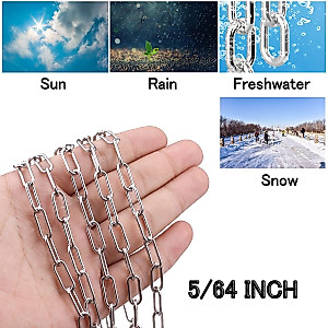 Stainless Steel Chain, Lsqurel 6.5ft Metal Chain Link Chain Small 5/64in Light Duty Chain Utility Chain Jack Chain for Home Outdoor Camping Hanging etc (5/64in-6.5ft)