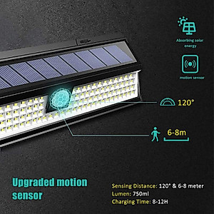 EMFYL Luopan Indoor Lighting 2pcs IP65 118LEDs 3Modes Solar Light Outdoor LED Light Outdoor Solar Lamp PIR Motion Sensor Sunlight Powered Lamp for Garden Decoration