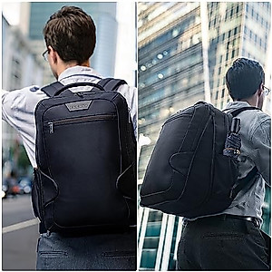 EVERKI Studio Expandable Laptop Backpack – Bag Made from Plastic Bottles for Up to 15-inch Laptop/MacBook, Black
