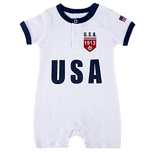 BDONDON Newborn Babygrow Romper US Soccer Baby Outfits Footless American Football One-piece Bodysuits (US-Romper,3-6M)