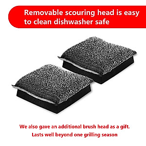 XUDAKAIXIN Grill Brush Bristle Free,Water-Activated steam Effectively Cleans The Grill.Unique Steel Fibers for Cast Iron/Stainless-Steel Grates,Grill Brush for Outdoor Grill,Gift for Men/Dad