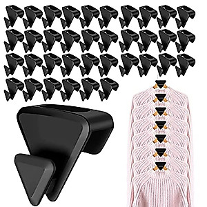 Gzcvba Space Saving Hanger Hooks Ultra- Premium Hanger Hooks Triple Closet Space 36 Value Pack, Cascade Hangers to Create Up to 3X More Closet Space, Easy to Use Slip-Over Design,Black