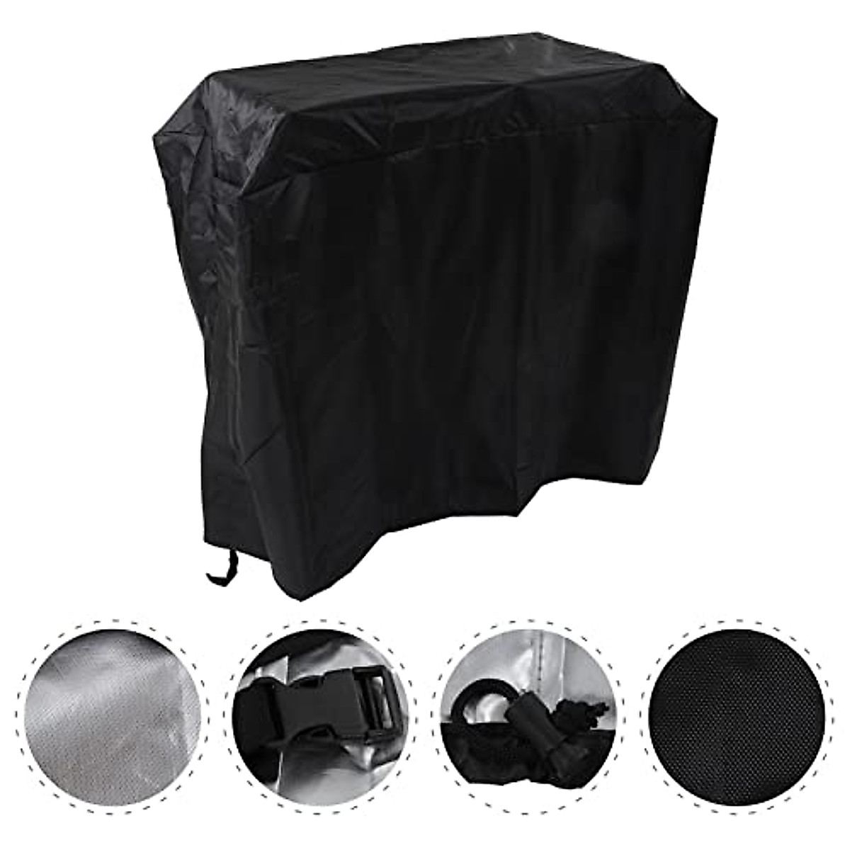 Garden kit Outdoor Mobile Dining Car Cover Waterproof Sun Protection Griddle Cover 420D Silver Coated Oxford Cloth BBQ Grill Shade(黑色)