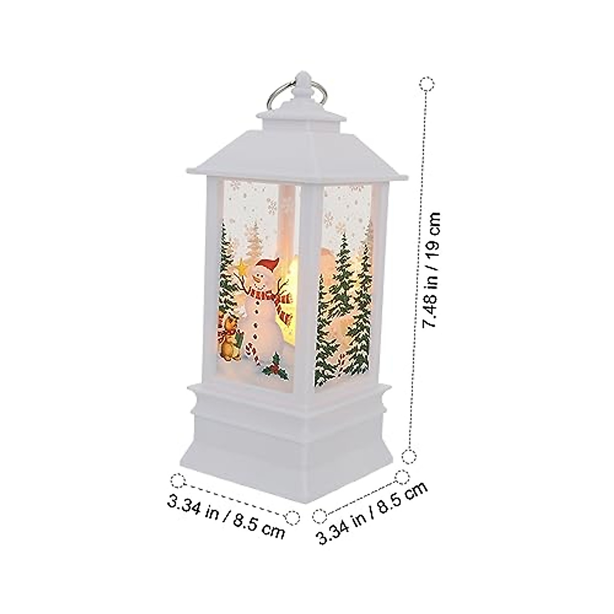 Amosfun 1PC Music Decor LED Lanterns Portable Lantern Christmas Decor Christmas Lantern Nativity Snowglobe Christmas Lamp Glitter Lanterns Musical Snow Globe Large Bedside lamp