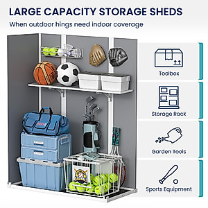 VONZOY 38Cu.ft Resin Vertical Storage Shed,Sturdy Plastic Construction,Waterproof Resin Outdoor Storage Shed with Adjustable Shelving Brackets and Reinforced Floor, Extra-Large Shed for Garden