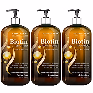 Majestic Pure Biotin with DHT Blocker Complex Shampoo and Conditioner Set (16 oz each) and Biotin Shampoo (16 oz) Bundle