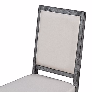 Lepfun 5-Piece Round Wood Extendable Table Set with 4 Upholstered Chairs Farmhouse Dining Set of 4 People for Kitchen, Dinning Room (Black)