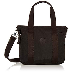 Kipling Women's Asseni Mini Tote, Compact Lightweight Everyday Purse, Nylon Shoulder Bag, Black Noir