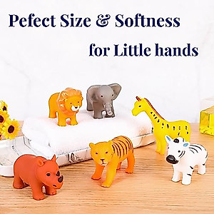 Mold Free Animal Baby Bath Toys for Toddlers/ Infants 6 - 12- 18 Months, No Hole No Mold Bathtub Toys, 1 2 3 4 Years Old Kids (6 Pcs with Storage Bag)
