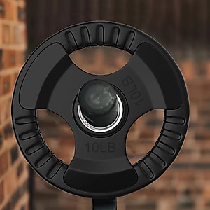 Elevens Bumper Plates Olympic Rubber Weight Plate Set 10/25LB 2-Inch Steel Insert for Olympic Bars for Strength Training, Weightlifting and Crossfit, 1 Pcs