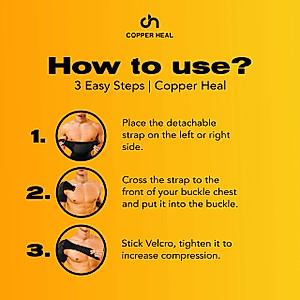 COPPER HEAL – Shoulder Brace Adjustable Compression Copper Sleeve Torn Rotator Cuff Stability support Immobilizer wrap Tendonitis Dislocation Bursitis AC Joint Pain Relief Dislocated Strap