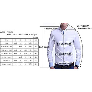 Alex Vando Mens Dress Shirts Regular Fit Long Sleeve Stretch Business Dress Shirts for Men,Red,Large