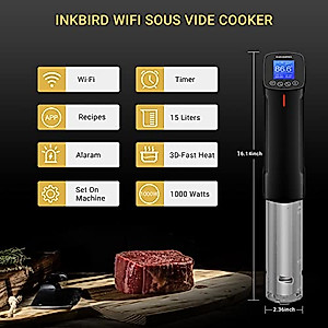 Inkbird WIFI Sous Vide Precision Cooker & 44PCS Electric Vacuum Sealer Sous Vide Kits|Recipes on APP and 1000W Sous Vide Machine| Sous Vide Starter Kits with 30PCS Sous Vide Bags Electric Pump Clips