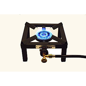 COOKAMP Single Burner Angle Iron Camp Portable Stove with CSA Listed Regulator and 4ft Hose [SA1200]