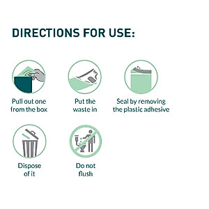 Sirona Adult Diaper Waste Bags, 60 Count, 12.5 x 15 Inch, Oxo-Biodegradable, Discreet, Environment Friendly, Odor Lock, Tamper Proof