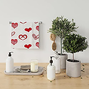My Little Nest Hand Towels for Bathroom Abstract Heart Love Pattern Absorbent Small Bath Towel Soft Kitchen Towels Fingertip Towel for Guest and Bar 30 x 15 inch