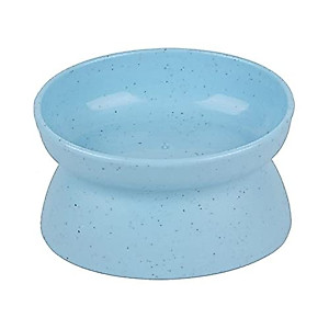 FUUIE Bowls for Food and Water High-Foot Pet Bowl Neck-Protecting Pet Feeder (Color : Blue)