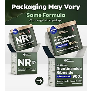 Reus Research NMN Supplement Alternative - Liposomal Nicotinamide Riboside w/Resveratrol & Quercetin by Reus Research - High Purity NAD Supplement for Anti-Aging, Energy, Focus - 80 Capsules