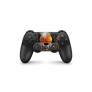 ZOOMHITSKINS Compatible with PS4 Controller Skin, Basketball Sports Ball Orange Athlete, Durable, Vinyl, Made in The USA