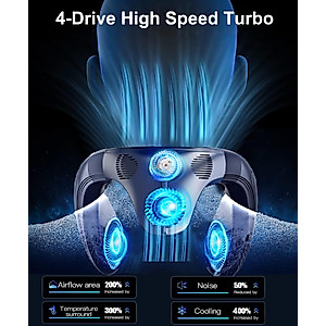 Neck Air Conditioner with Extra-large Cooling Plate, Portable Neck Fan 6000mAh Personal Cooling Travel Fan Innovative Back Air Outlet 3D Neck Cooler with LCD Display,3 Speeds/Refrigeration for Outdoor