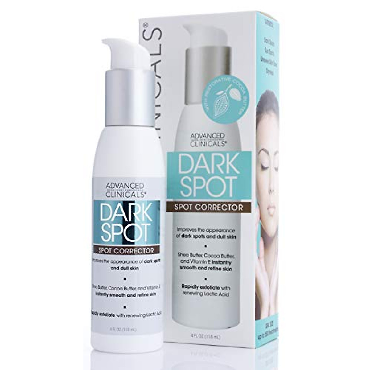 Advanced Clinicals Dark Spot Corrector Facial Cream W/Shea Butter & Hyaluronic Acid Skin Care Face Lotion. Anti Aging Moisturizer Targets Dark Spots, Wrinkles, Age Spots & Uneven Skin Tone, 4 Fl Oz