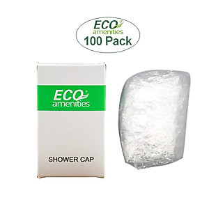 ECO Amenities Disposable Shower Caps for Home Hotel Vacation Rental Hair Salon, Individually Boxed Package Full Size Adult, Case of 100