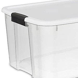 Sterilite 116 Quart Multipurpose Ultra Clear Plastic Storage Tote Container with Secure Latching Lid for Home Organization, (16 Pack)