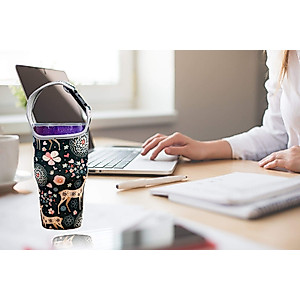 TuNan Tumbler 30oz Carrier Holder Pouch with Shoulder Strap, Fit for YETI, Rtic, Atlin, Ozark Trail, Rambler 30 oz Insulated Tumbler Coffee Cup, Neoprene Sleeve with Carrying Handle - 2 Styles