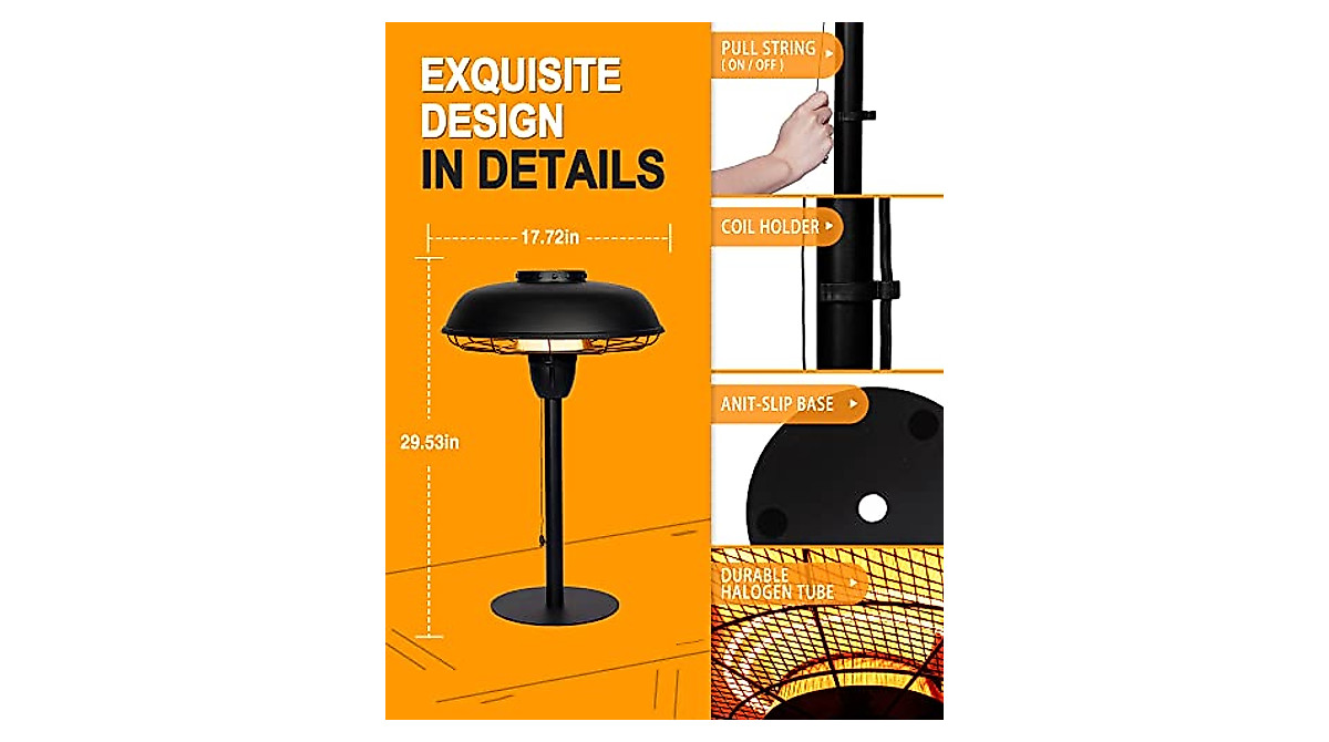 Star Patio Electric Patio Heater - 1500W Infrared Design