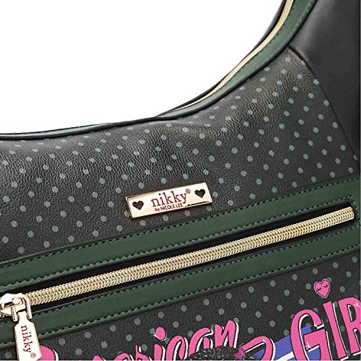 DESTINY BY NICOLE LEE Shoulder Hobo Bag Eco Leather Fashion Print Top Handle Zipper Pocket Handbag for Women Girls NK12115 AMG