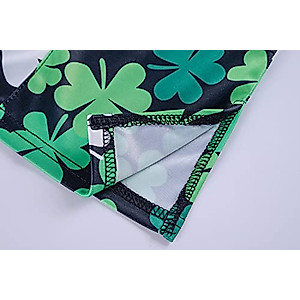 St. Patrick's Day Scrub Tops Women Cute V-Neck Green Shamrocks Printed Working Uniforms Shirt 2 Pockets Holiday Tshirt